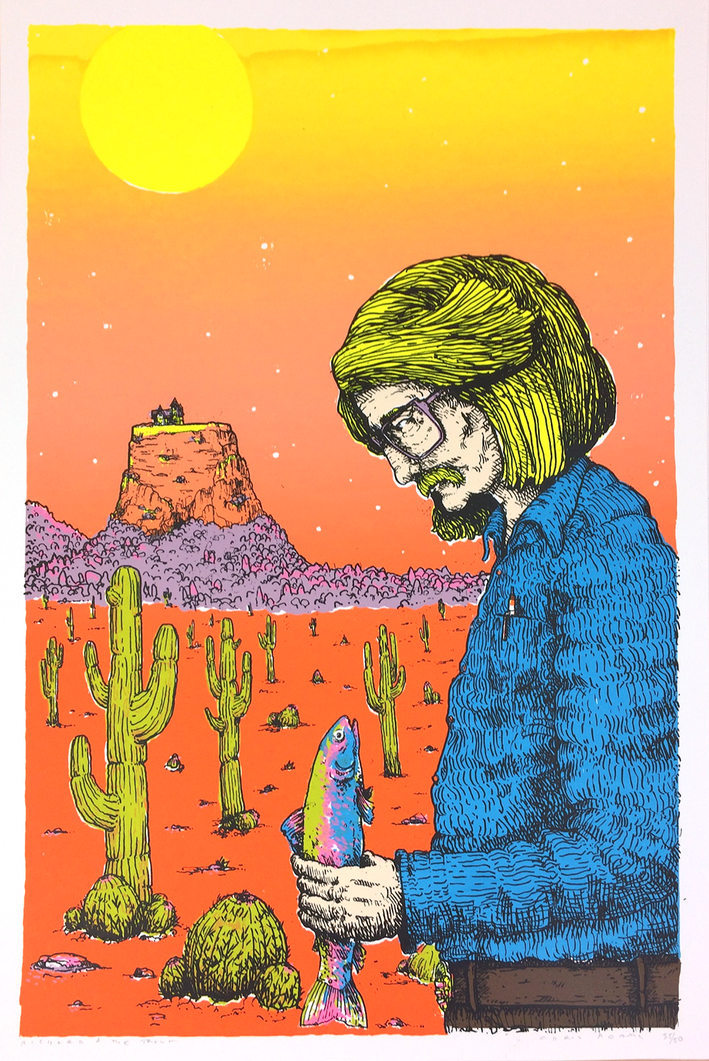 Richard Brautigan & His Trout Art Print | Corvidopolis